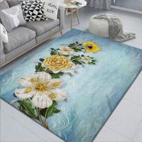 China Polyester Fiber Living Room Carpet 5mm Thick Custom Size Machine Washable for sale