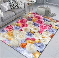 China Polyester Fiber Living Room Carpet 5mm Thick Custom Size Machine Washable for sale