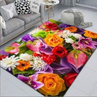 China Polyester Fiber Living Room Carpet 5mm Thick Custom Size Machine Washable for sale