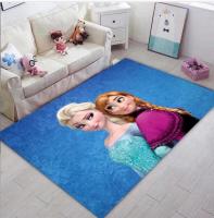 China Custom Cartoon Frozen Polyester Fiber Living Room Floor Carpet 5mm Thick Machine Washable for sale