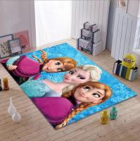 China Custom Cartoon Frozen Polyester Fiber Living Room Floor Carpet 5mm Thick Machine Washable for sale