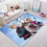 China Custom Cartoon Frozen Polyester Fiber Living Room Floor Carpet 5mm Thick Machine Washable for sale