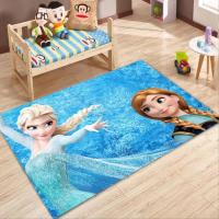 China Custom Cartoon Frozen Polyester Fiber Living Room Floor Carpet 5mm Thick Machine Washable for sale