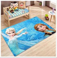 China Custom Cartoon Frozen Polyester Fiber Living Room Floor Carpet 5mm Thick Machine Washable for sale