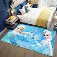 China Custom Cartoon Frozen Polyester Fiber Living Room Floor Carpet 5mm Thick Machine Washable for sale