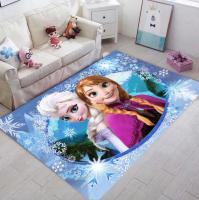 China Custom Cartoon Frozen Polyester Fiber Living Room Floor Carpet 5mm Thick Machine Washable for sale