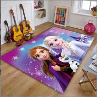 China Custom Cartoon Frozen Polyester Fiber Living Room Floor Carpet 5mm Thick Machine Washable for sale