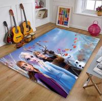 China Custom Cartoon Frozen Polyester Fiber Living Room Floor Carpet 5mm Thick Machine Washable for sale