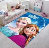 China Custom Cartoon Frozen Polyester Fiber Living Room Floor Carpet 5mm Thick Machine Washable for sale