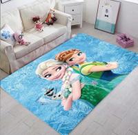 China Custom Cartoon Frozen Polyester Fiber Living Room Floor Carpet 5mm Thick Machine Washable for sale