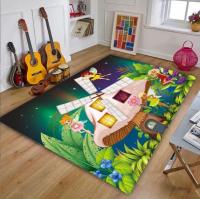 China Custom Cartoon Polyester Fiber Living Room Floor Carpet 5mm Thick Machine Washable for sale