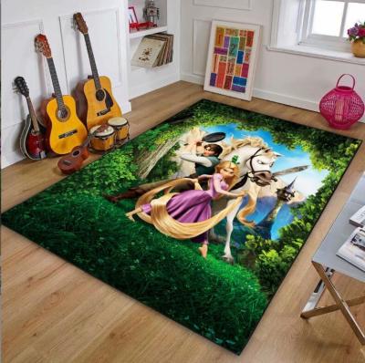 China Custom Cartoon Polyester Fiber Living Room Floor Carpet 5mm Thick Machine Washable for sale