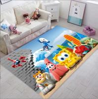 China Custom Cartoon Polyester Fiber Living Room Floor Carpet 5mm Thick Machine Washable for sale