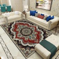 China Persian Diamond Velvet Living Room Carpet 100x200cm Polyester Fiber Machine Washable for sale