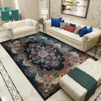 China Persian Diamond Velvet Living Room Carpet 100x200cm Polyester Fiber Machine Washable for sale