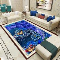 China Persian Diamond Velvet Living Room Carpet 100x200cm Polyester Fiber Machine Washable for sale