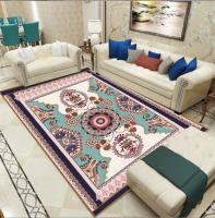 China Persian Diamond Velvet Living Room Carpet 100x200cm Polyester Fiber Machine Washable for sale