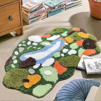China Custom Polyester Fiber Living Room Floor Carpet 40x60cm Irregular Lichen Design for sale