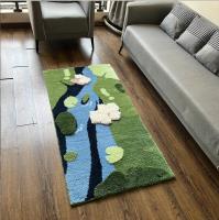 China Flocking Round Bedroom Floor Carpet European Style 100x100cm Customizable for sale