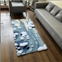 China Flocking Round Bedroom Floor Carpet European Style 100x100cm Customizable for sale