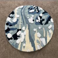 China Flocking Round Bedroom Floor Carpet European Style 100x100cm Customizable for sale