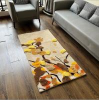 China Flocking Round Bedroom Floor Carpet European Style 100x100cm Customizable for sale