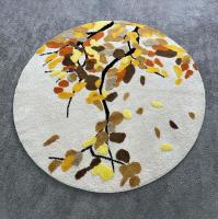 China Flocking Round Bedroom Floor Carpet European Style 100x100cm Customizable for sale