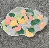 China Flocking Round Bedroom Floor Carpet European Style 100x100cm Customizable for sale