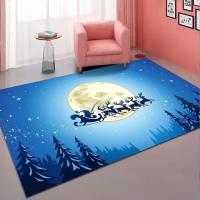 China Father Christmas Crystal Velvet Carpet 140x200cm Living Room Bedroom Floor Rug for sale