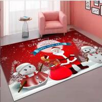 China Father Christmas Crystal Velvet Carpet 140x200cm Living Room Bedroom Floor Rug for sale
