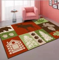China Father Christmas Crystal Velvet Carpet 140x200cm Living Room Bedroom Floor Rug for sale