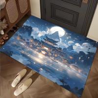 China Custom Cartoon Building Crystal Velvet Floor Carpet 40x60cm for Living Room for sale