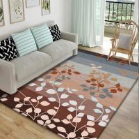 China Polyester Fiber Living Room Floor Carpet 100x160cm Custom Size Flower Plant Print for sale