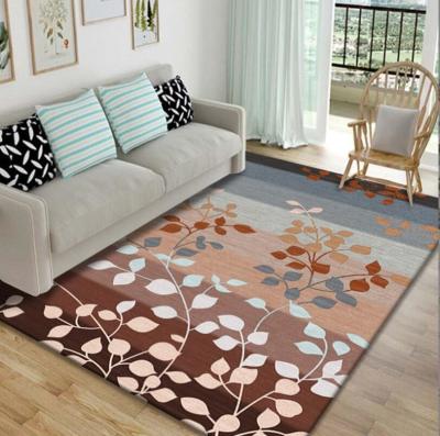 China Polyester Fiber Living Room Floor Carpet 100x160cm Custom Size Flower Plant Print for sale