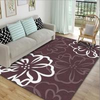 China Polyester Fiber Living Room Floor Carpet 100x160cm Custom Size Flower Plant Print for sale