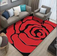 China Polyester Fiber Living Room Floor Carpet 100x160cm Custom Size Flower Plant Print for sale