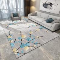 China Polyester Fiber Living Room Floor Carpet 100x160cm Custom Size Flower Plant Print for sale