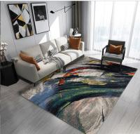 China Waved Pattern Polyester Fiber Living Room Carpet 100x160cm Machine Washable for sale