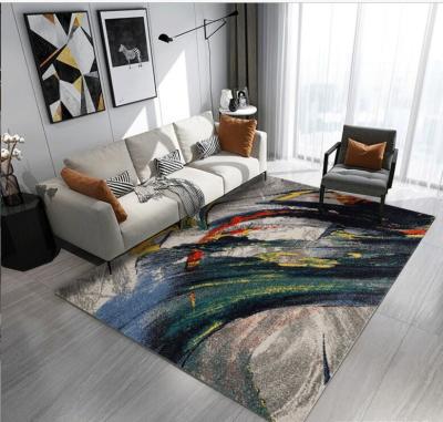 China Waved Pattern Polyester Fiber Living Room Carpet 100x160cm Machine Washable for sale