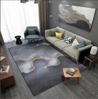 China Waved Pattern Polyester Fiber Living Room Carpet 100x160cm Machine Washable for sale