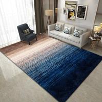 China Waved Pattern Polyester Fiber Living Room Carpet 100x160cm Machine Washable for sale