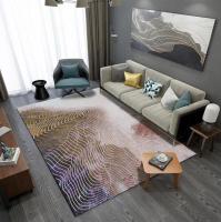 China Waved Pattern Polyester Fiber Living Room Carpet 100x160cm Machine Washable for sale