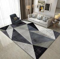 China Waved Pattern Polyester Fiber Living Room Carpet 100x160cm Machine Washable for sale