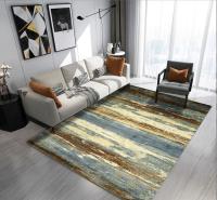 China Waved Pattern Polyester Fiber Living Room Carpet 100x160cm Machine Washable for sale