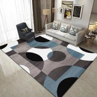 China Waved Pattern Polyester Fiber Living Room Carpet 100x160cm Machine Washable for sale