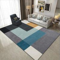 China Polyester Fiber Geometric Carpet 100x200cm Machine Washable Living Room Floor Mat for sale