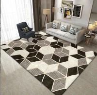 China Polyester Fiber Geometric Carpet 100x200cm Machine Washable Living Room Floor Mat for sale