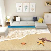 China 3D Sea Beach Shell Polyester Fiber Carpet 100x160cm Machine Washable Living Room Rug for sale