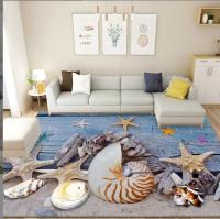 China 3D Sea Beach Shell Polyester Fiber Carpet 100x160cm Machine Washable Living Room Rug for sale