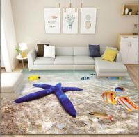 China 3D Sea Beach Shell Polyester Fiber Carpet 100x160cm Machine Washable Living Room Rug for sale